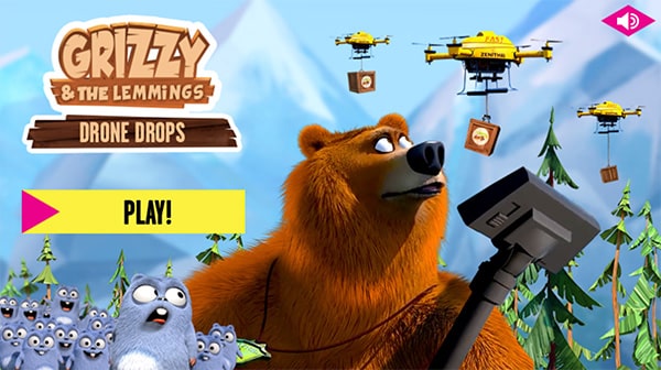 Grizzy and the Lemmings: Drone Drops Game Online