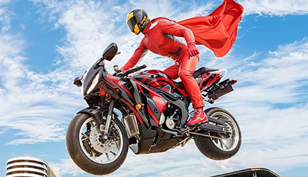 Real Motorbike: Super Hero Stunt Game - Play Online